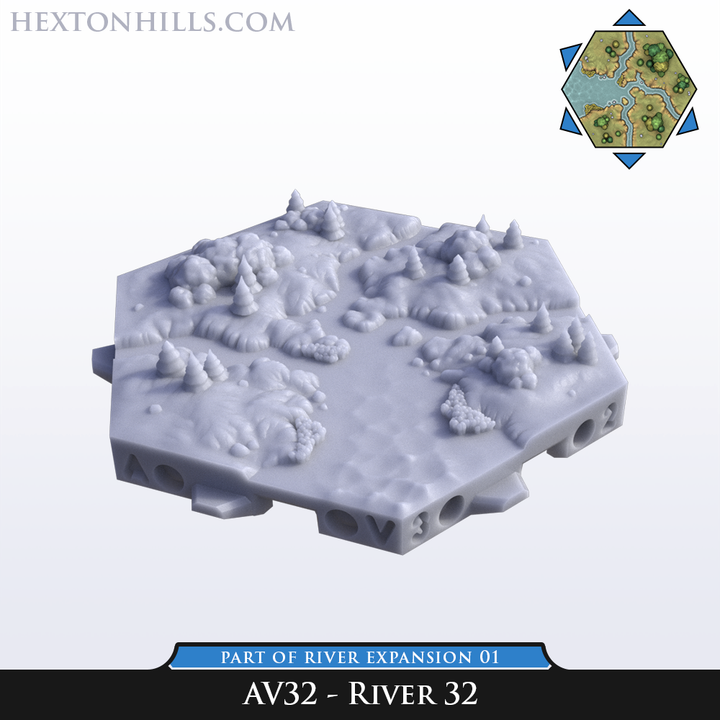 3D Printable River 32 - AV32 by Hexton Hills