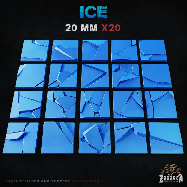 3D Printable Ice [Square] - Bases and Toppers (The 9th Age) by Zabavka ...
