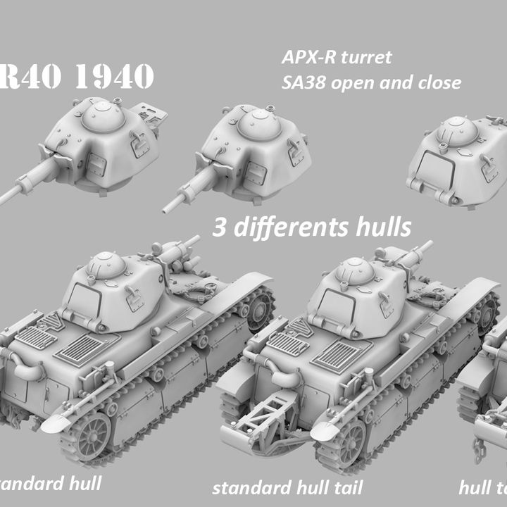 3D Printable Renault R40 1940 by Counlane Models