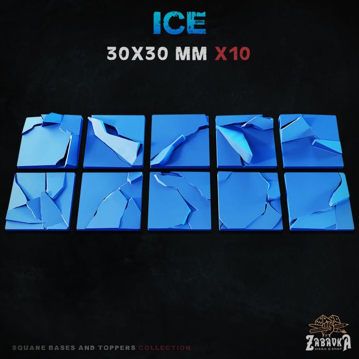 3D Printable Ice [Square] - Bases and Toppers (Full Set) by Zabavka ...