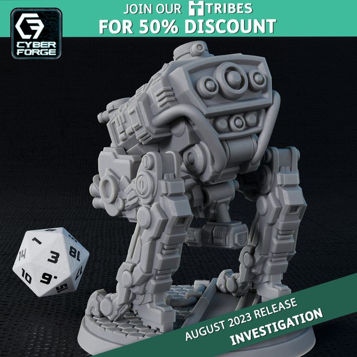 3D Printable H-Enforcer Cybernetic Sentinel by Titan Forge Miniatures