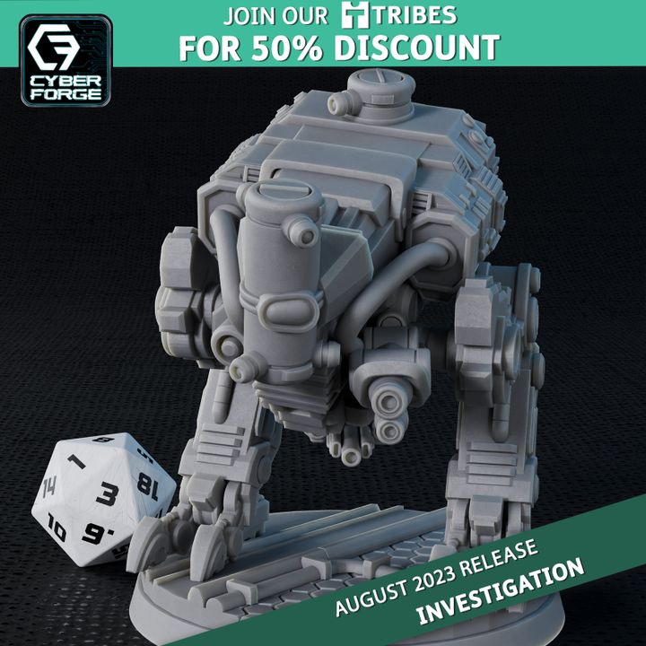 3D Printable H-Enforcer Cybernetic Sentinel by Titan Forge Miniatures