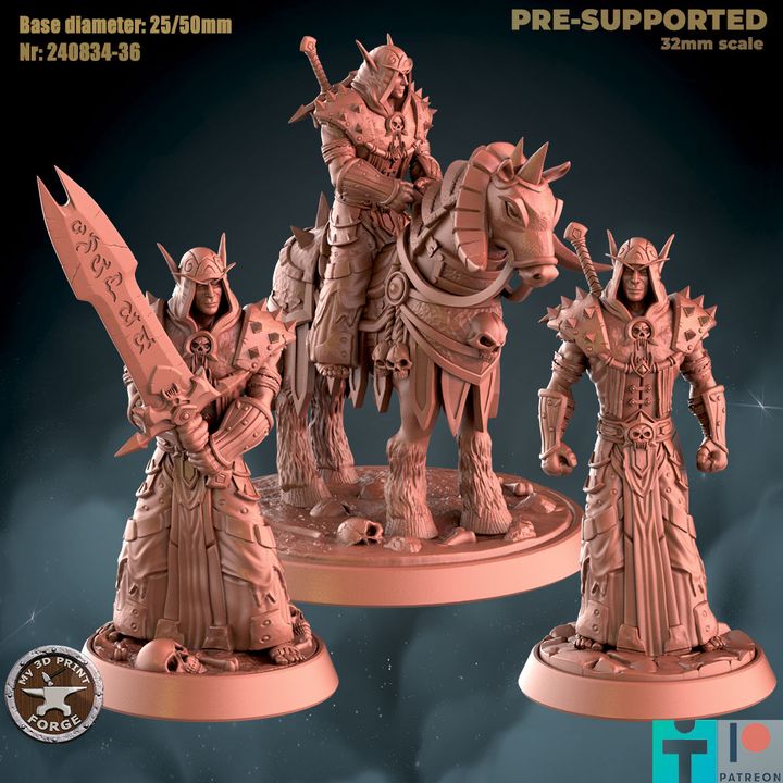 3D Printable Death Knight BloodElf 3 models by My3DPrintForge