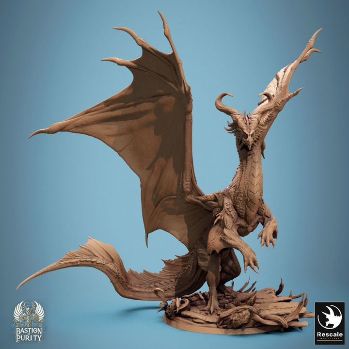 3D Printable Pack Legendary Metallic Bronze Dragon by Rescale Miniatures