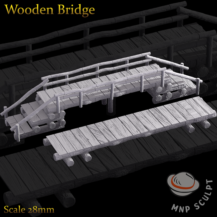 3D Printable Wooden Bridge by MNP Sculpt