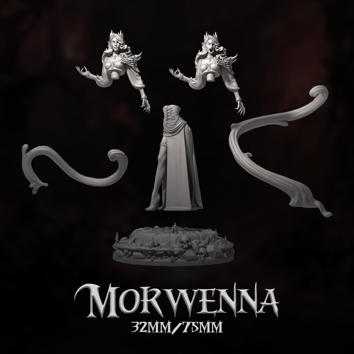 3D Printable Morwenna 32mm and 75mm by Dungeons & Maidens