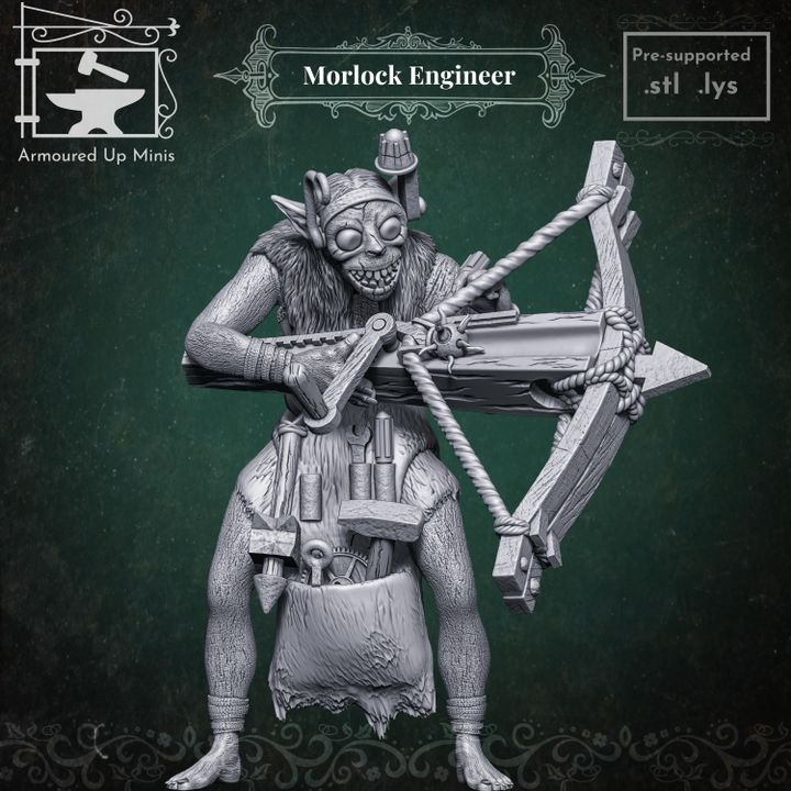 3D Printable Morlock Engineer by Armoured Up Minis