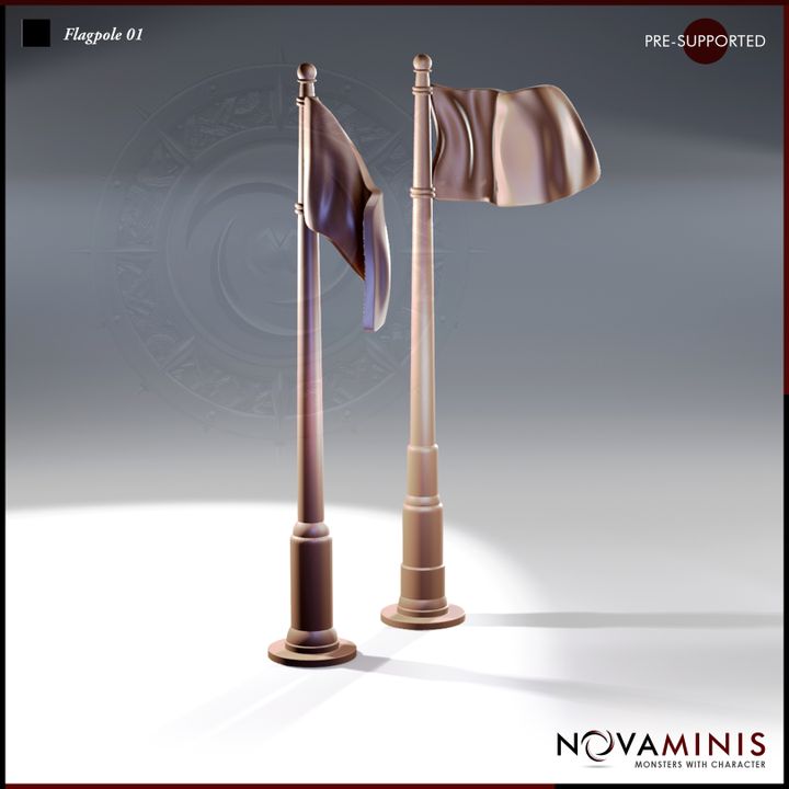 3D Printable Flagpole 01 by NOVAMINIS