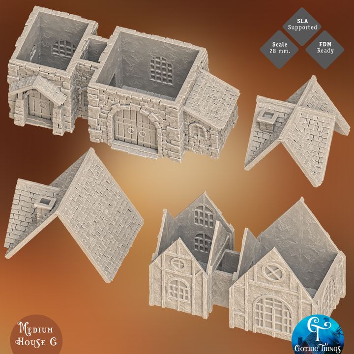 3D Printable Medium House C by Gothic Things