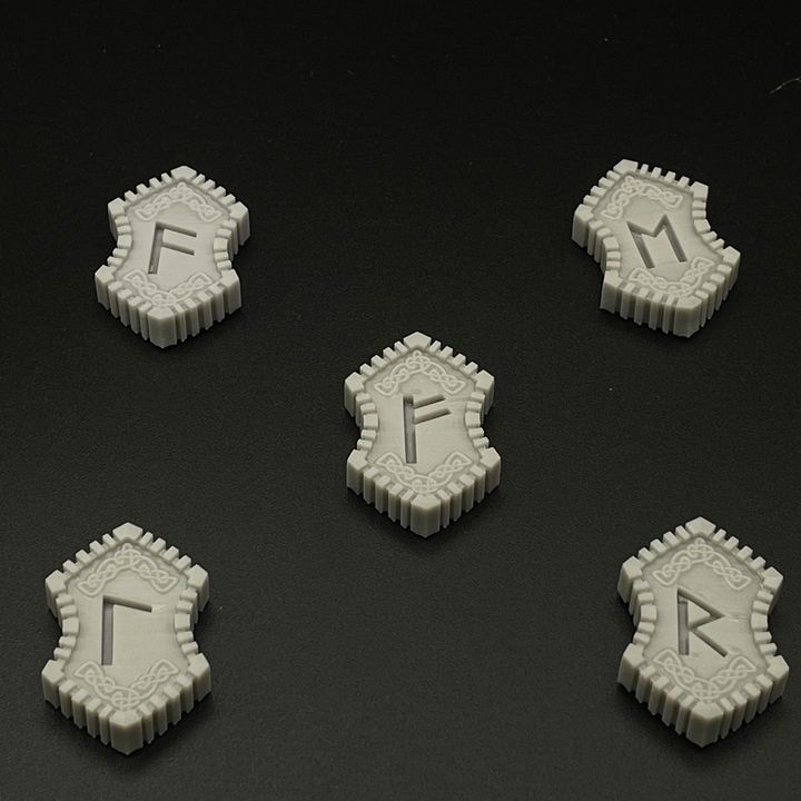 3D Printable 25 Viking Runes & 3 Antique Coins + Thematic Box by ...
