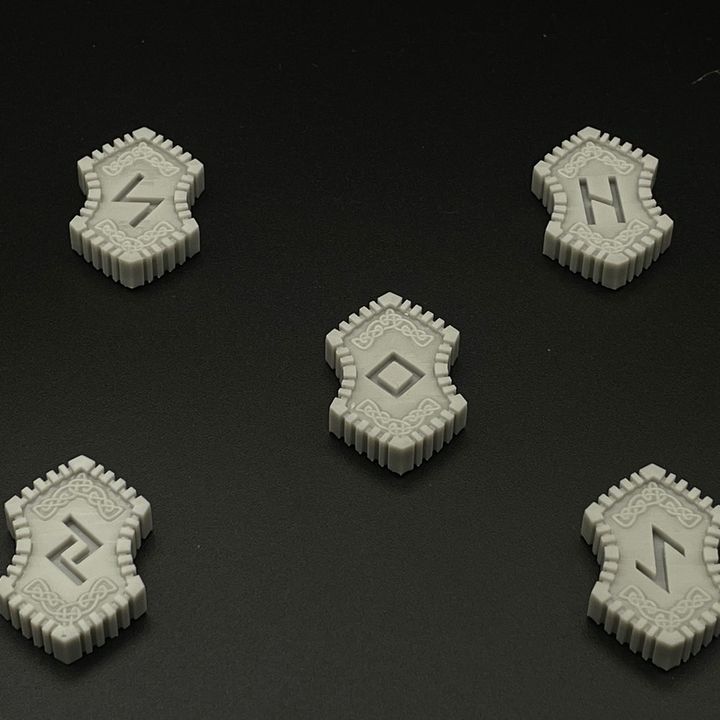 3D Printable 25 Viking Runes & 3 Antique Coins + Thematic Box by ...