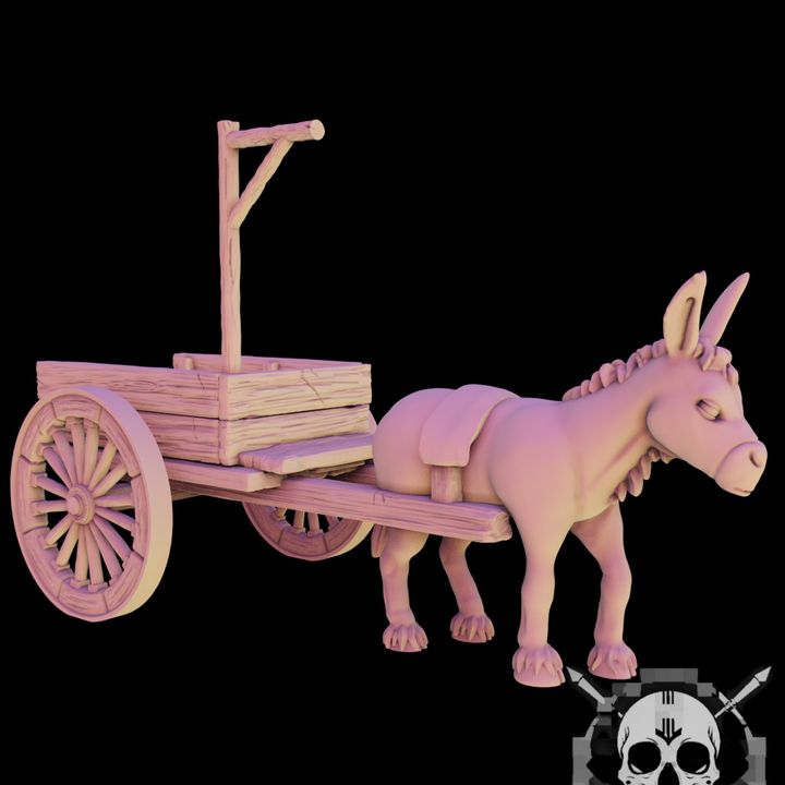 3D Printable Campsite - Carts & Mules by TombHammer Studios