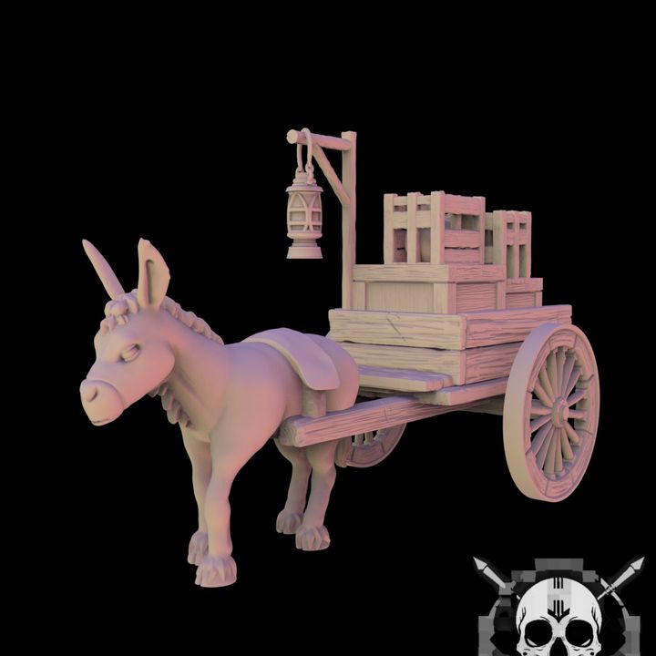 3D Printable Campsite - Carts & Mules by TombHammer Studios