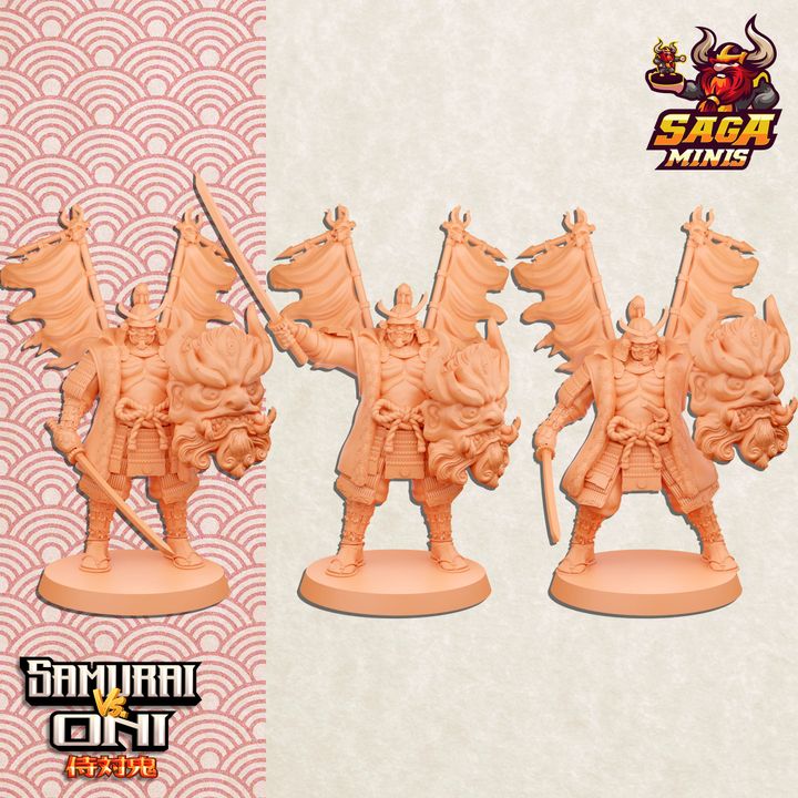 3D Printable General Oni x3 by Saga Miniatures