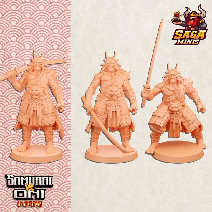 3D Printable Barbarian Oni x3 by Saga Miniatures