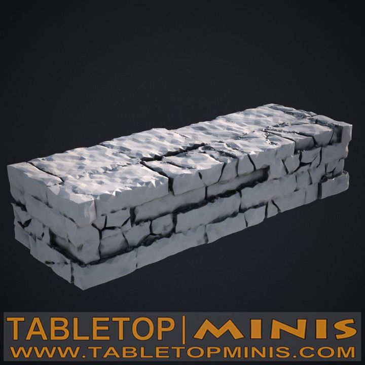 3D Printable Old Stone Platform Half Height by TableTopMinis