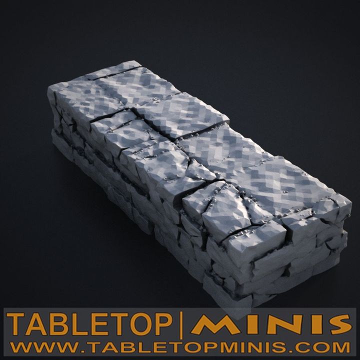 3D Printable Old Stone Platform Half Height by TableTopMinis