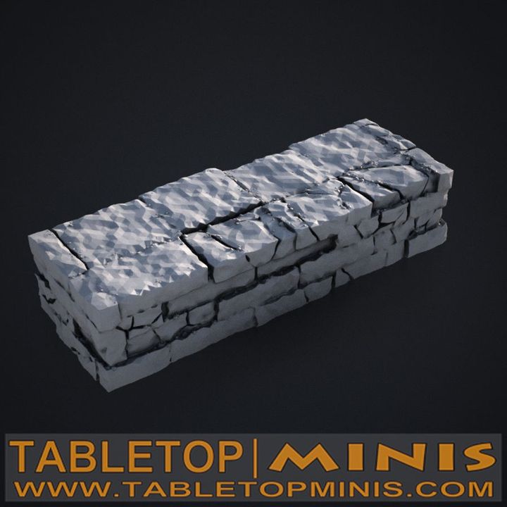 3D Printable Old Stone Platform Half Height by TableTopMinis