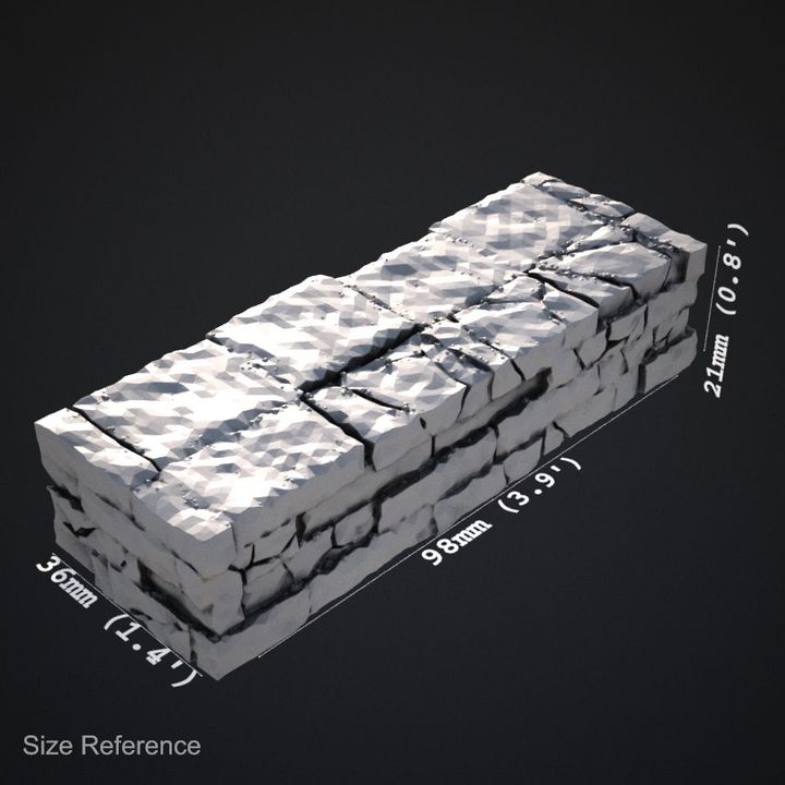 3D Printable Old Stone Platform Half Height by TableTopMinis