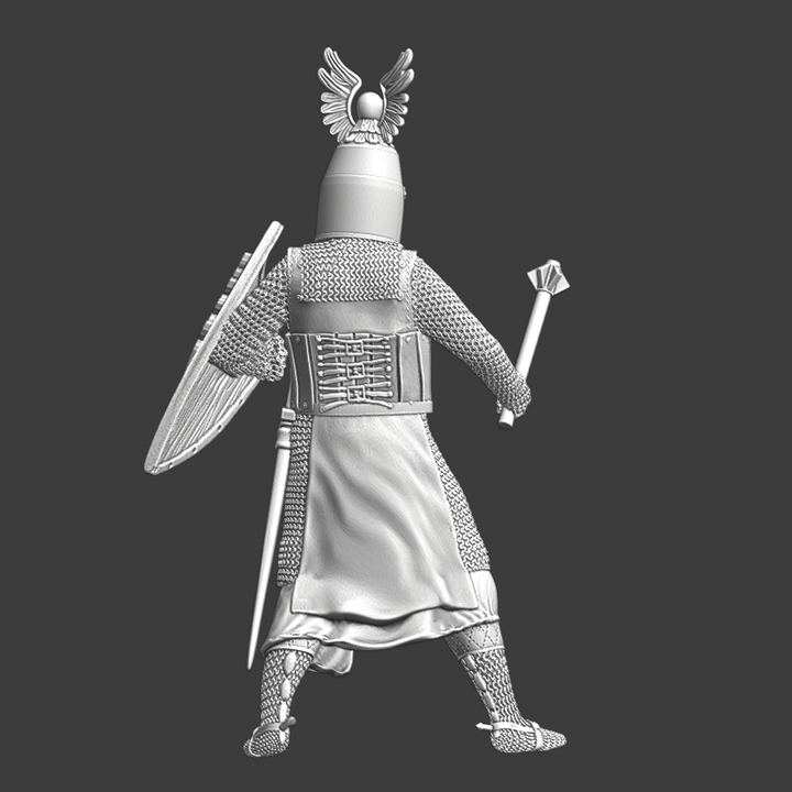 3D Printable Medieval eagle knight - mace & shield by Northern Crusades ...