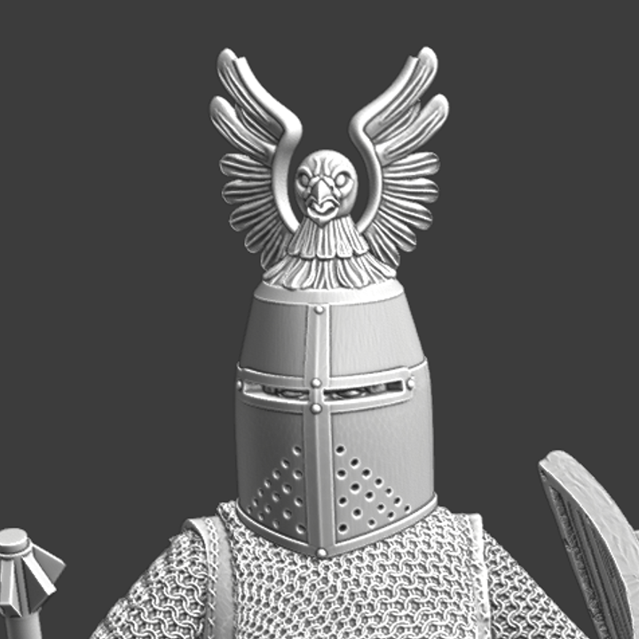 3D Printable Medieval eagle knight - mace & shield by Northern Crusades ...
