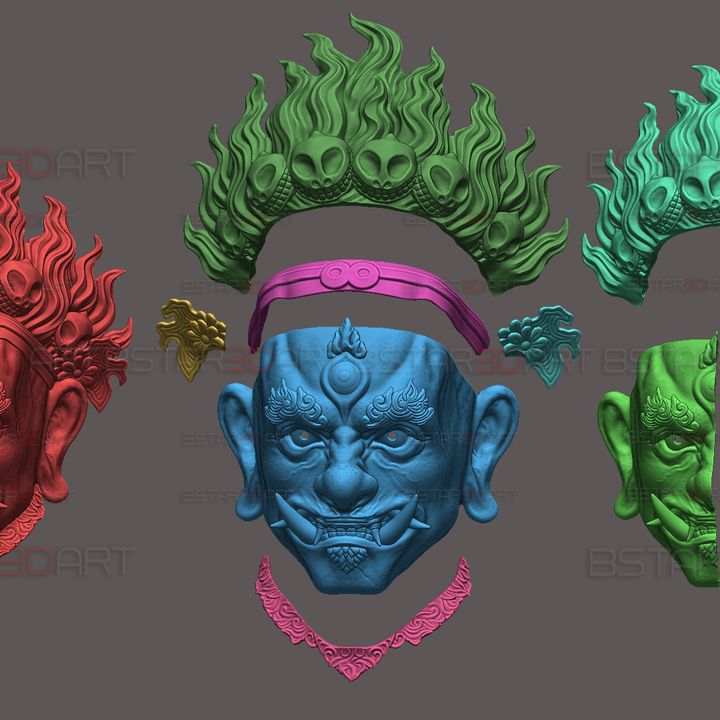 3D Printable Folk Opera Hannya Mask - Hallowen Oni cosplay by ...