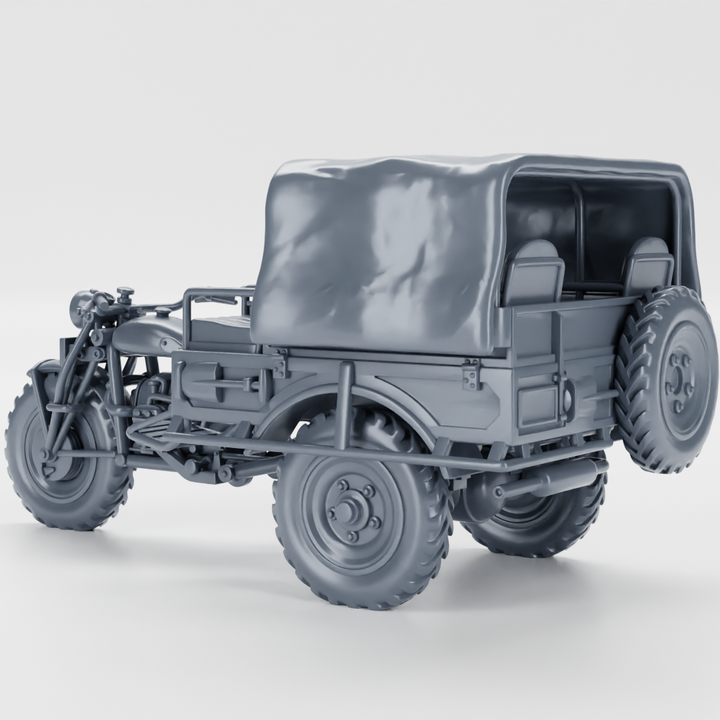 3D Printable Tricycle FN Tricar T3 + version with Browning 13.2mm AA ...