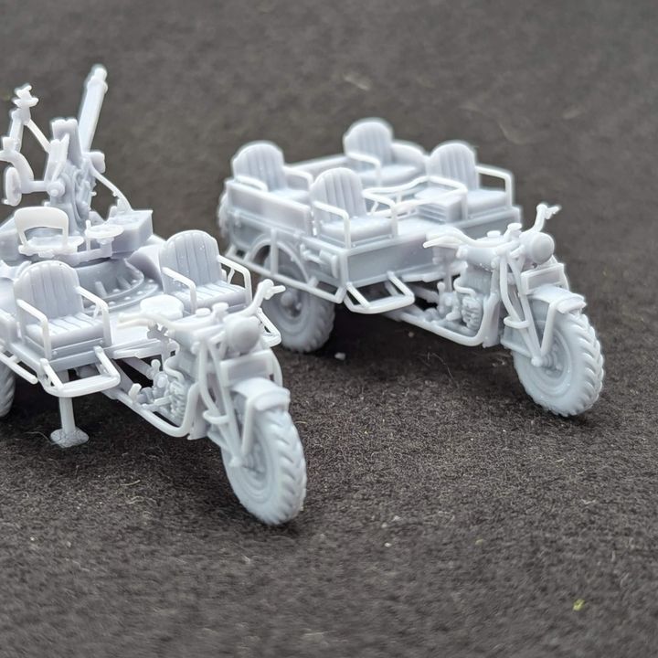 3D Printable Tricycle FN Tricar T3 + version with Browning 13.2mm AA ...