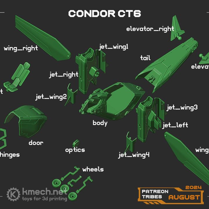 3D Printable CONDOR aircraft by Kmech