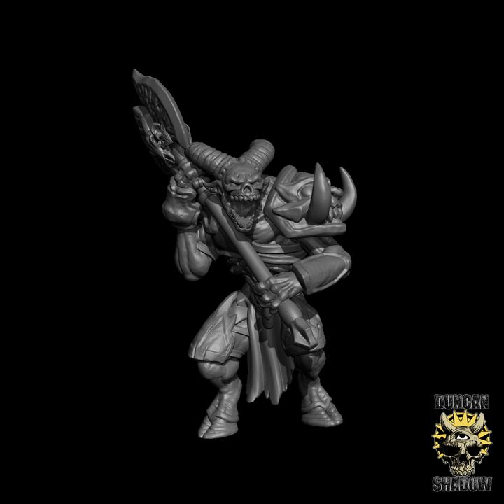3D Printable Devil with Axes (Pre Supported) by Duncan Shadow