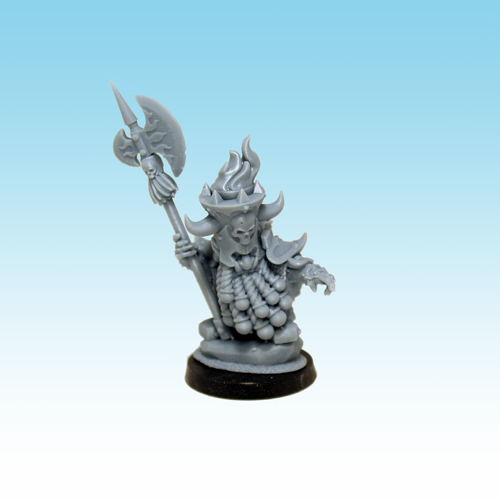 3D Printable Dwarf Fire Halberdier Champion by MOMminiatures