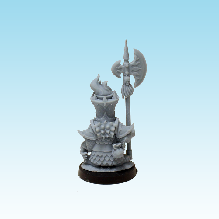 3D Printable Dwarf Fire Halberdier Standard by MOMminiatures