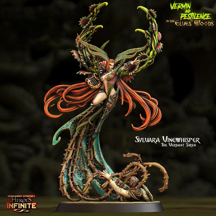 3D Printable Sylvara Vinewhisper, the Verdant Siren by Heroes Infinite