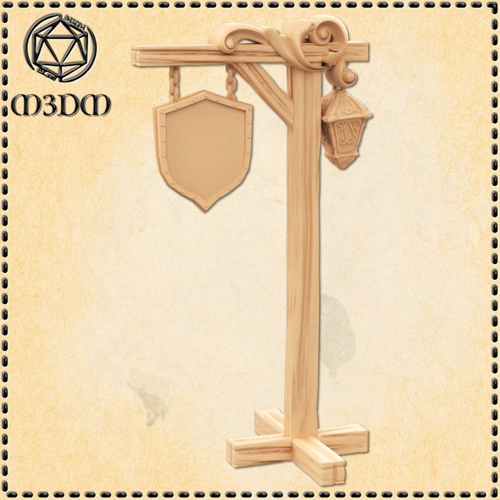 3D Printable Hanging Shop Sign by M3DM