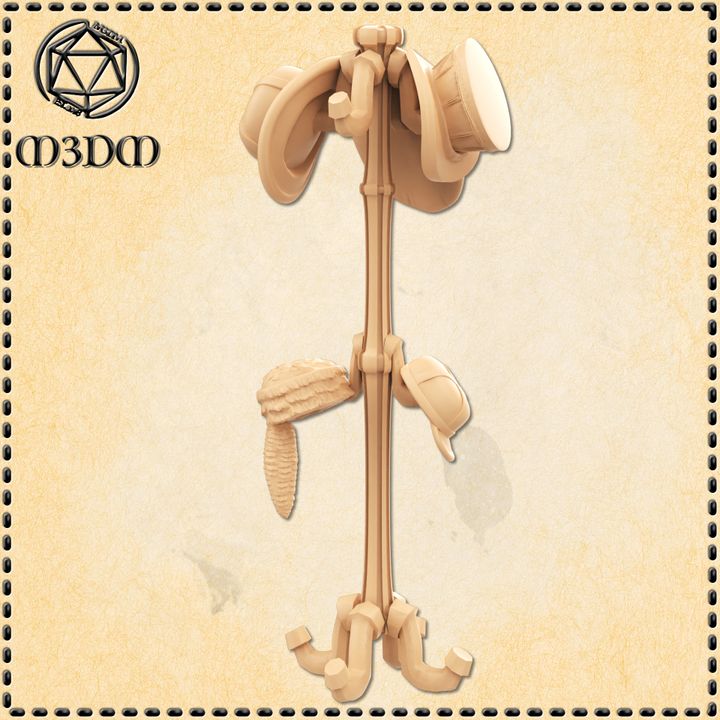 3D Printable Hat Rack by M3DM