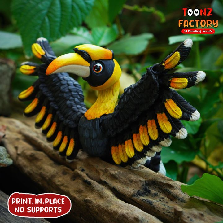 3D Printable Flexi Great Hornbill by Toonz Factory