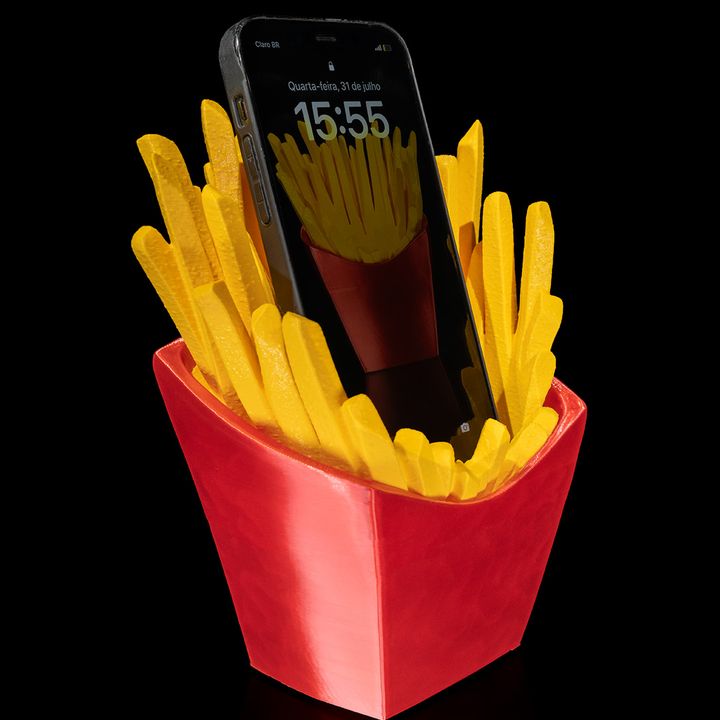3D Printable Quick Snack Phone Holder by Stlflix