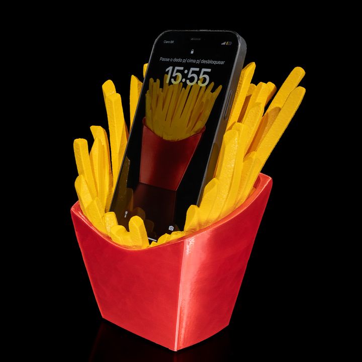 3D Printable Quick Snack Phone Holder by Stlflix