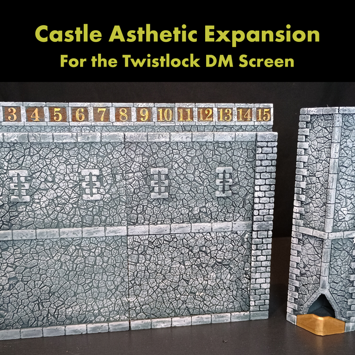 3D Printable Castle Aesthetic Expansion for Twistlock DM Screen by WyldForm