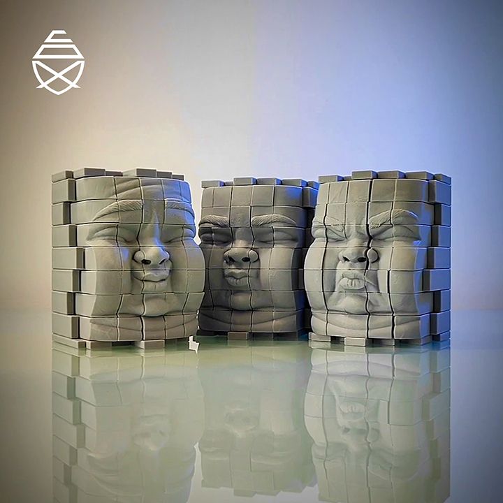 3D Printable PIXELS CHILDREN by PipeCox