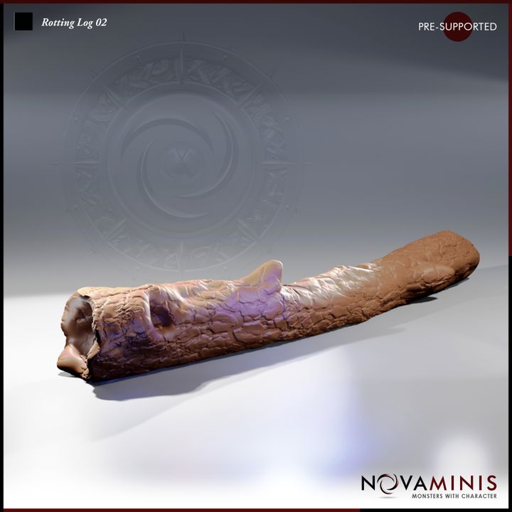 3D Printable Rotting Log 02 by NOVAMINIS