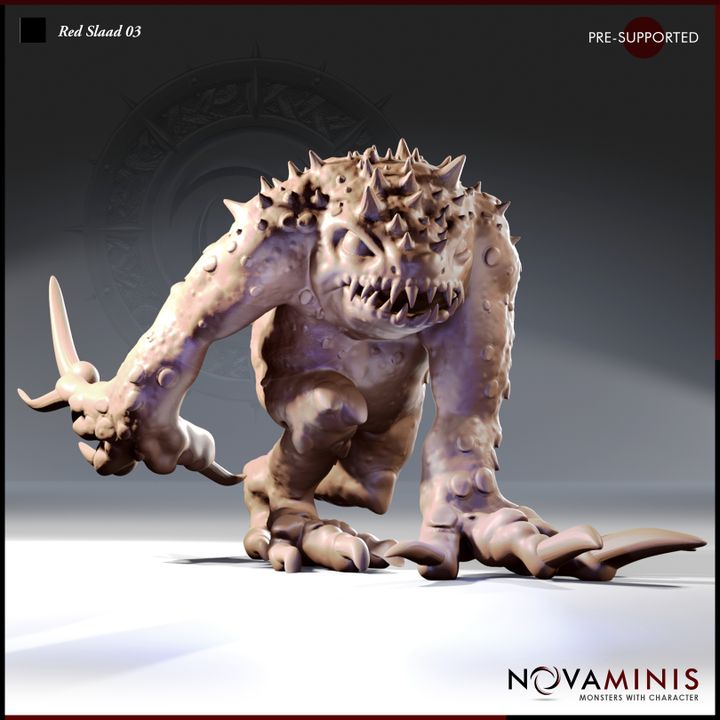 3D Printable Red Slaad 03 by NovaMinis