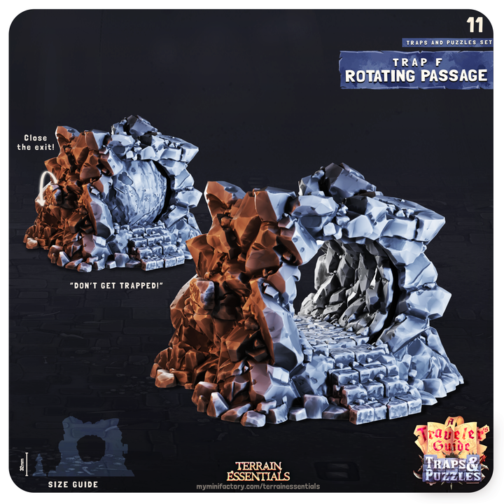 3D Printable Terrain Trap - Rotating Passage (Pre-Supported) by Terrain ...