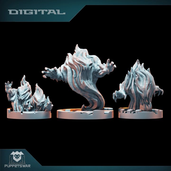 3D Printable Prism Elementals by Puppetswar Miniatures