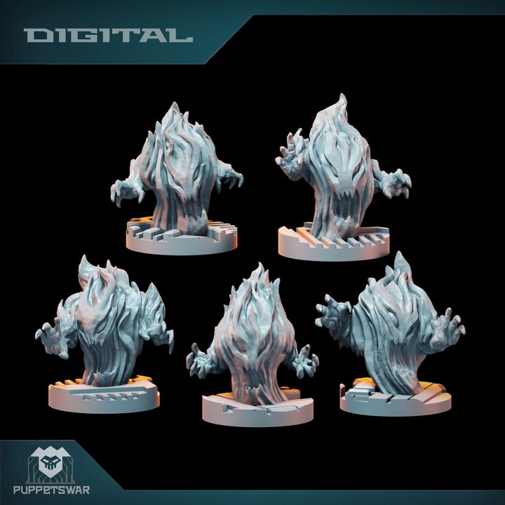 3D Printable Prism Elementals by Puppetswar Miniatures