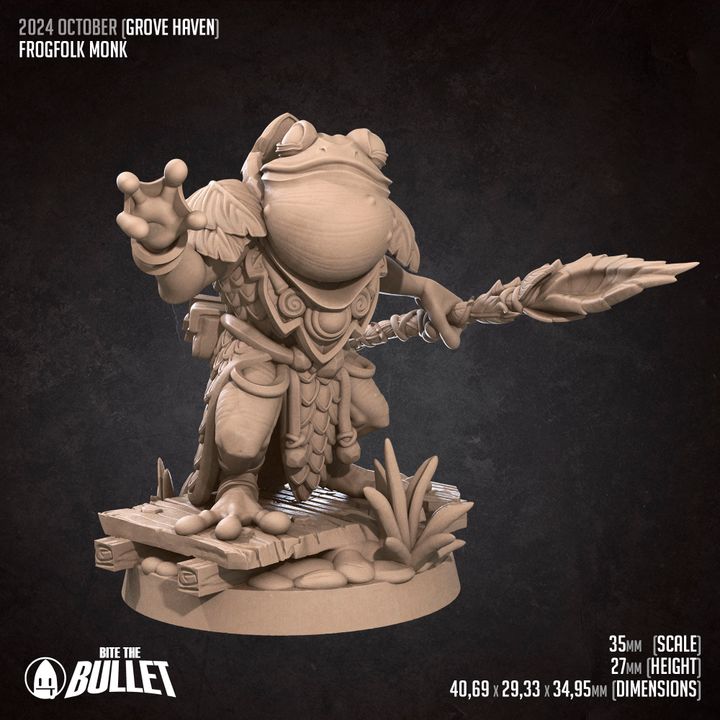 3D Printable Frogfolk Monk by Bite the Bullet