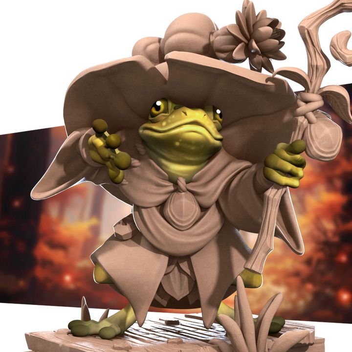 3D Printable Frogfolk Wizard by Bite the Bullet