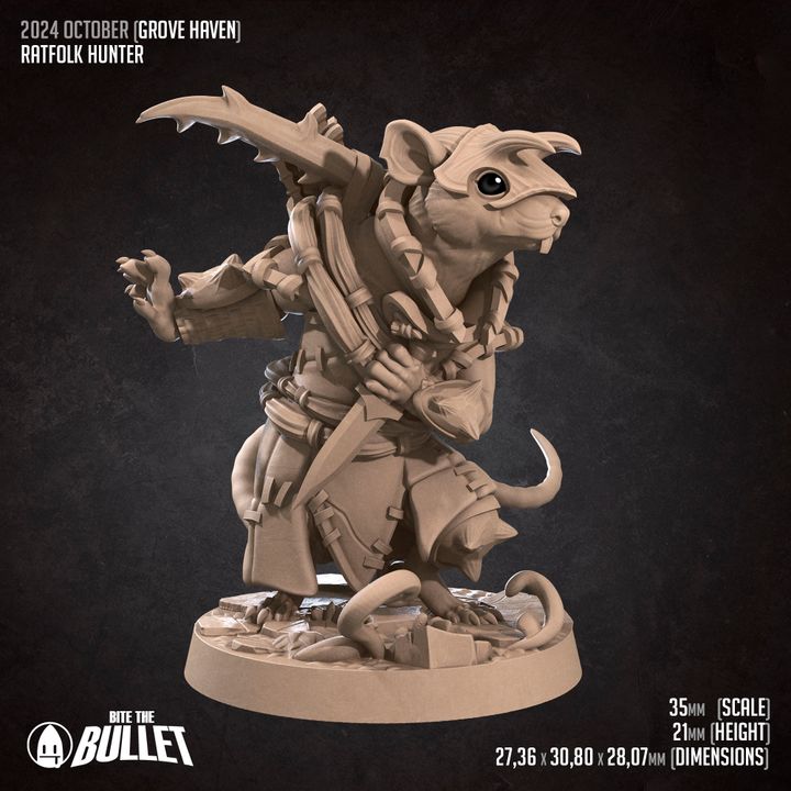 3D Printable Ratfolk Hunter by Bite the Bullet