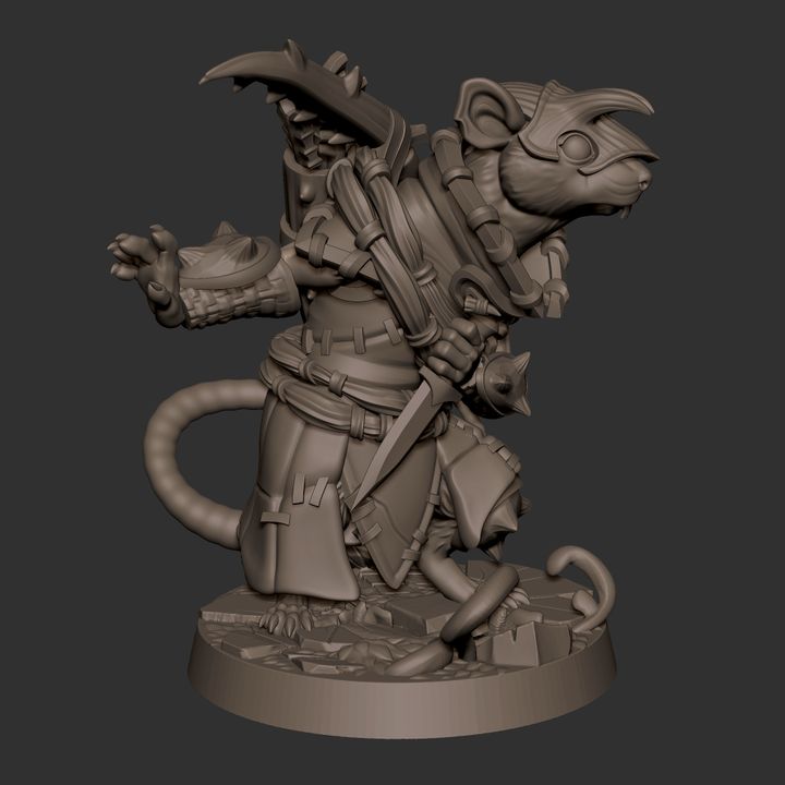 3D Printable Ratfolk Hunter by Bite the Bullet