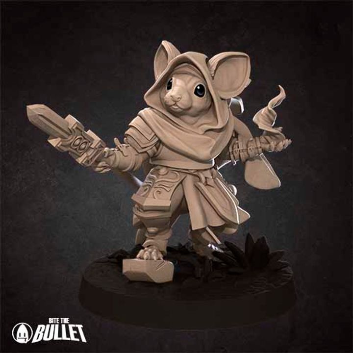 3D Printable Mousefolk Cleric by Bite the Bullet